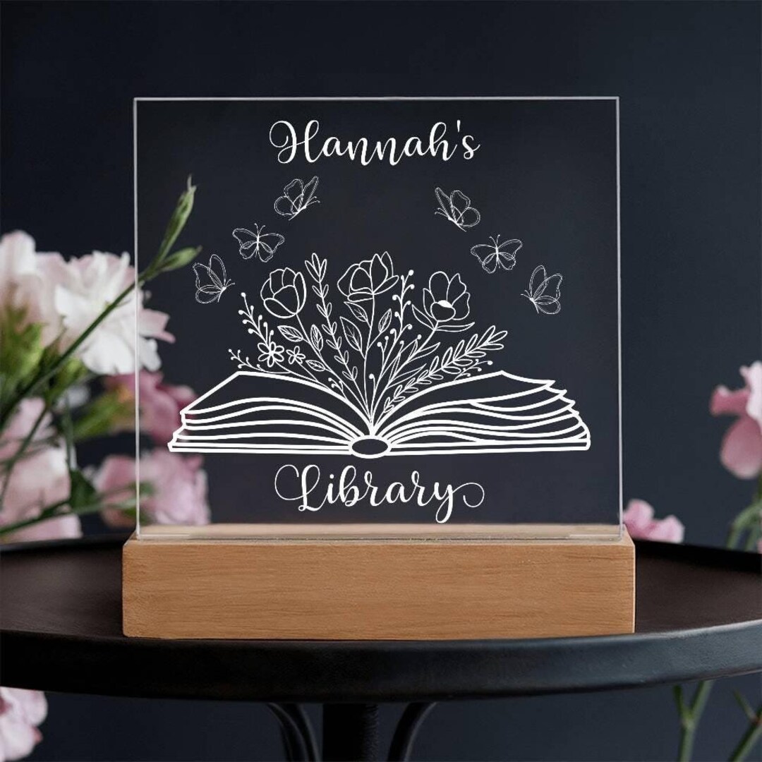 Personalized Library Sign, Bookish Sign, Book Nook Sign, Book Shelf ...