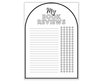 PRINTABLE Book Review Template Page 8.5 X 11 Paper Size - Etsy