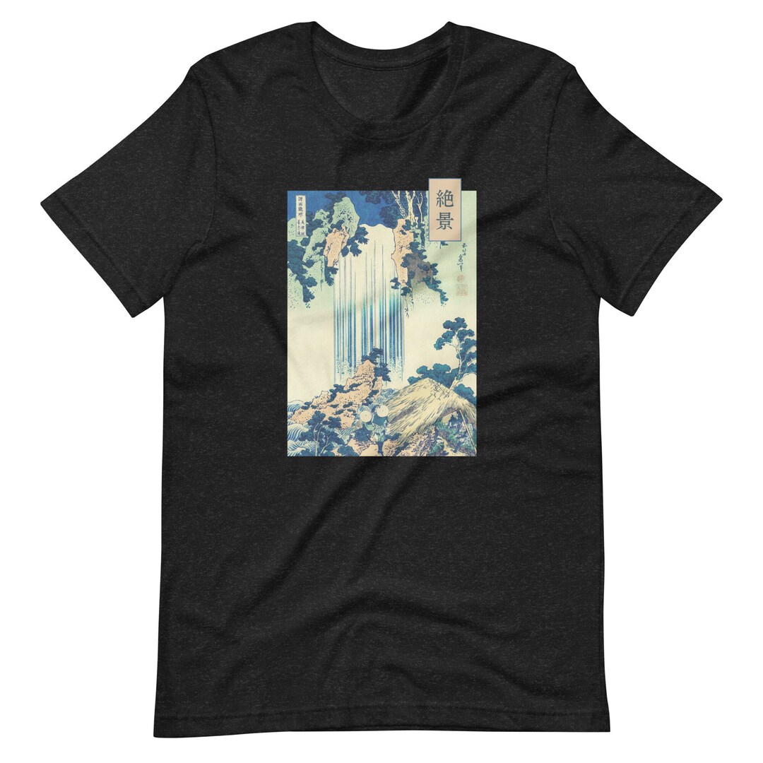 Japanese Ukiyo-e Art T-shirt, Hokusai Waterfall Design - Etsy