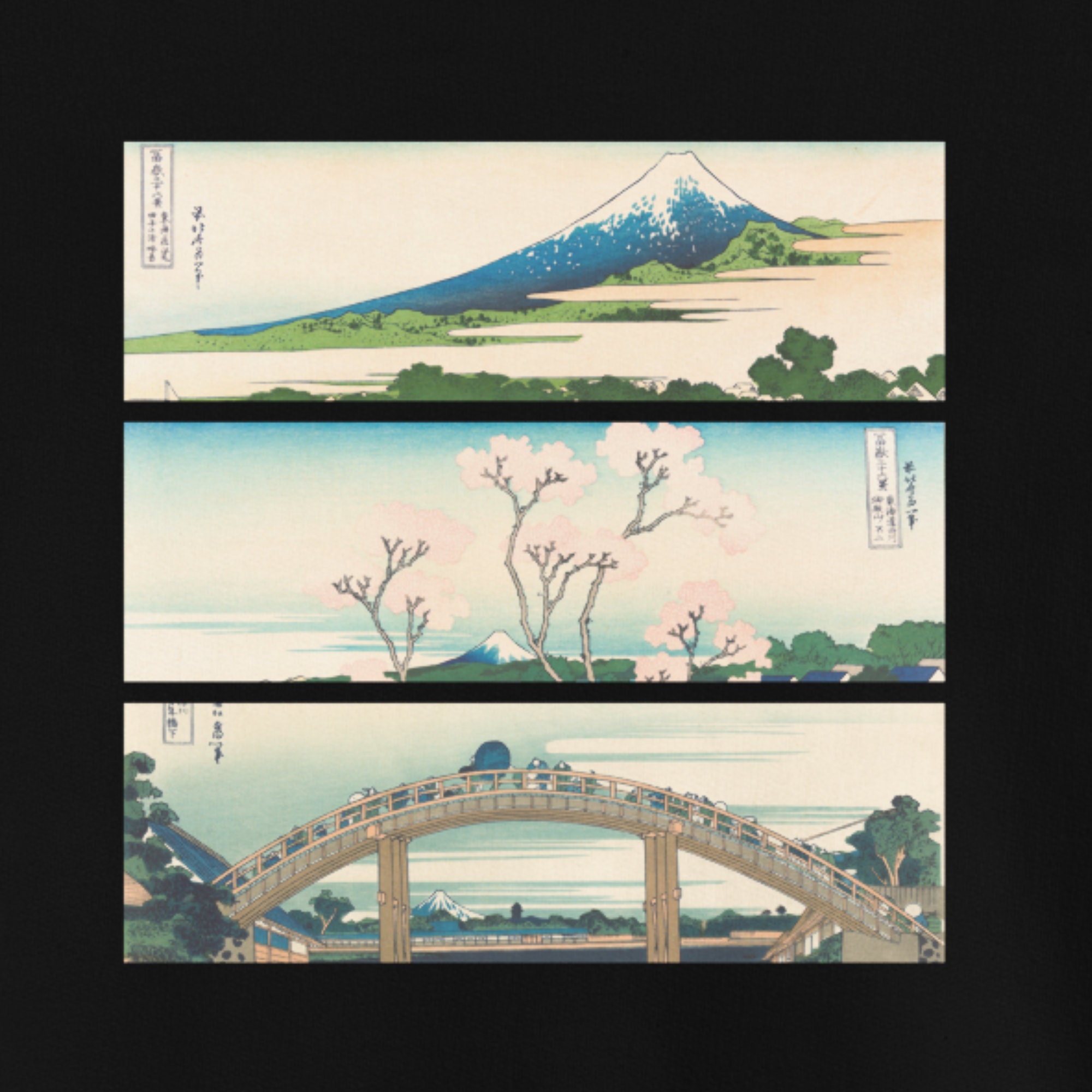 3 Views of Hokusai Vintage Art Unisex Hoodie, Japanese Ukiyo-e Hoodie ...