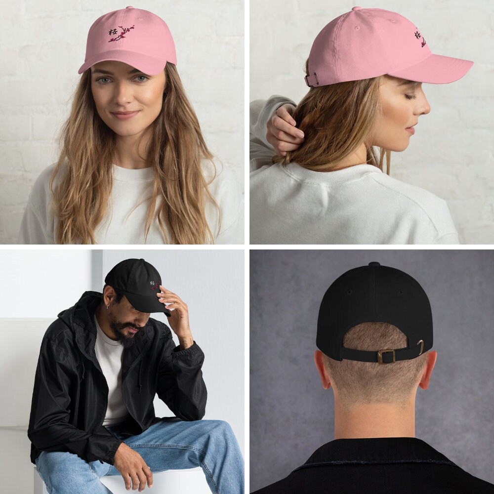 Embroidered Cherry Blossom Dad Hat, Japanese Sakura, Unisex Baseball ...