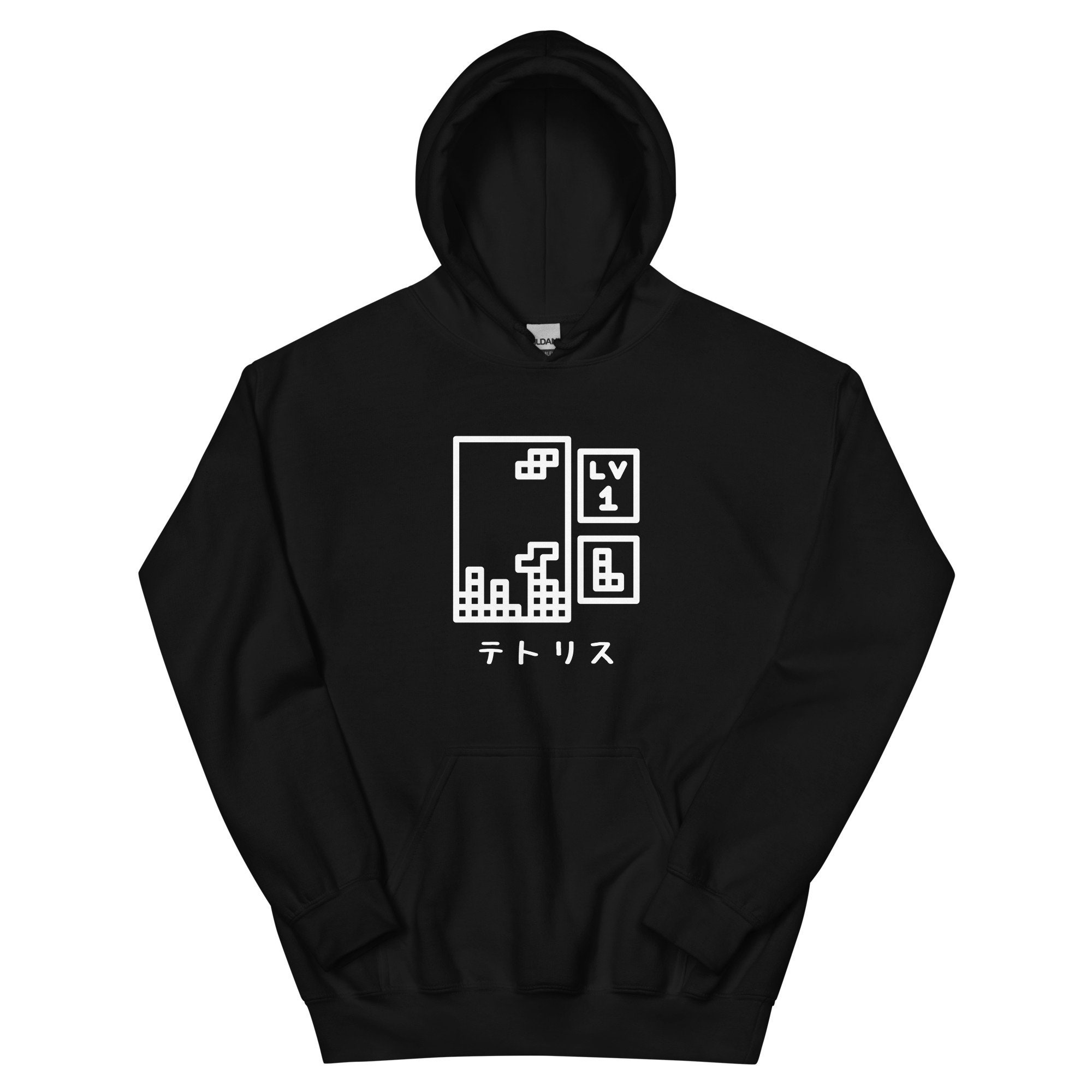 Funny Tetris Unisex Hoodie, Tetris in Japanese Katakana, Video Game ...