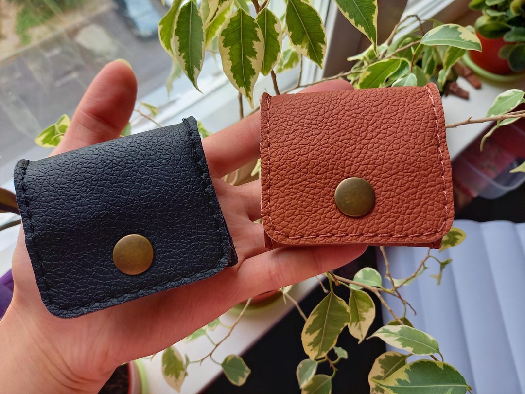 Leather Square Coin Purse, Coin Box, Wallet, Leather Small Coin Bag ...