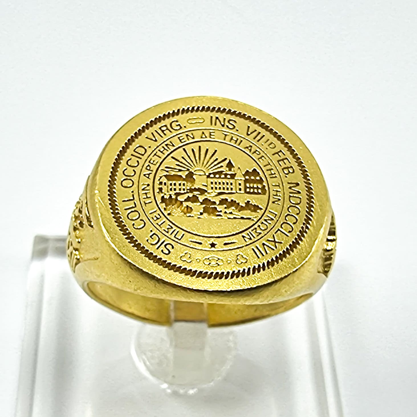 University Ring Custom 10K 14K 18K Solid Gold Coat of Arms - Etsy