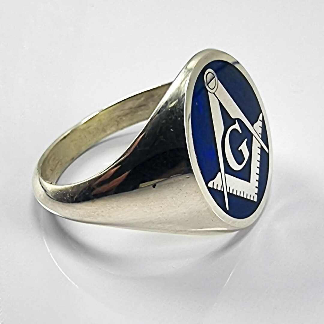 Masonic Ring for Men Custom 10K 14K 18K Solid Gold Freemason - Etsy ...