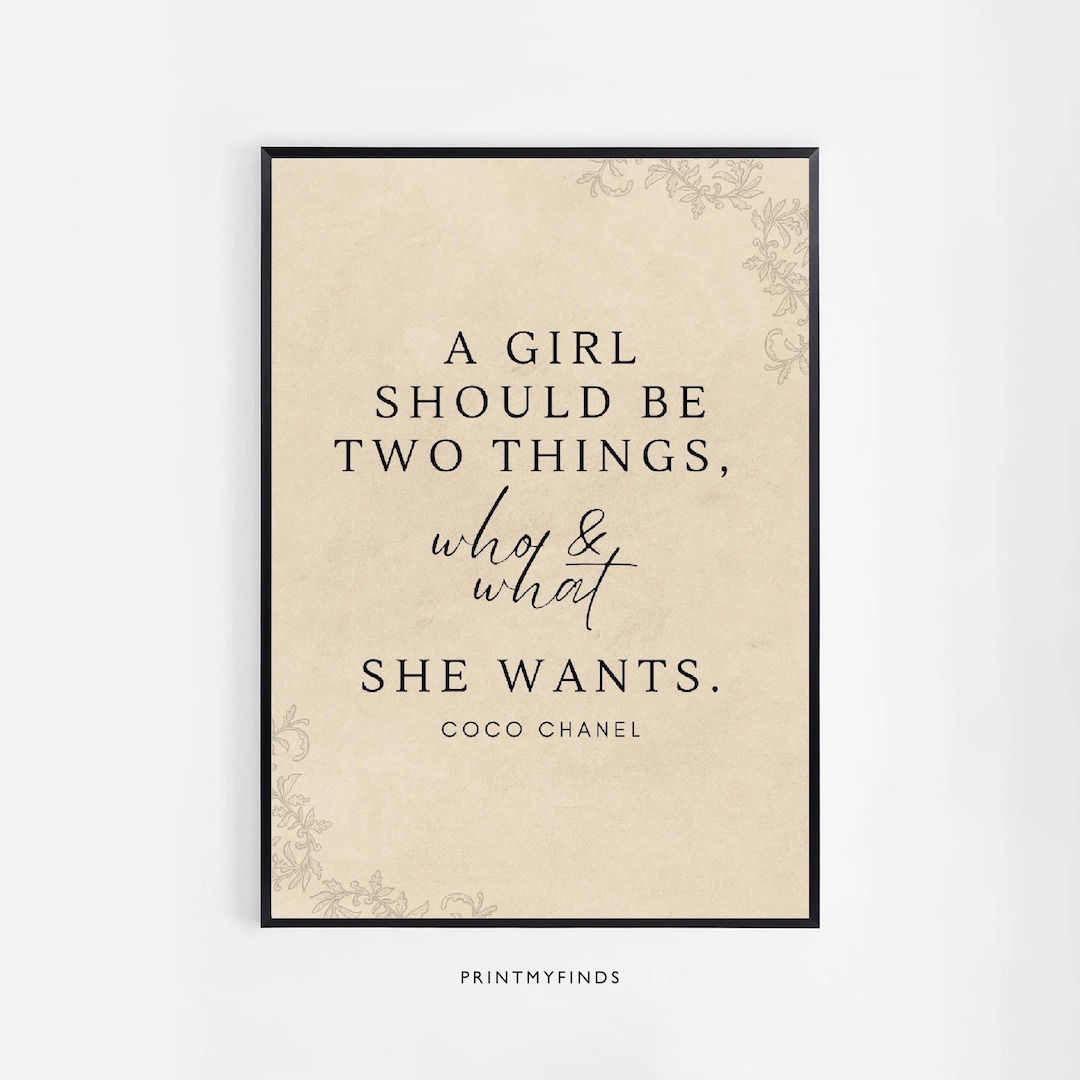 Vintage Style Coco Chanel Quote, Wall Art, Home Decor, Poster - Etsy