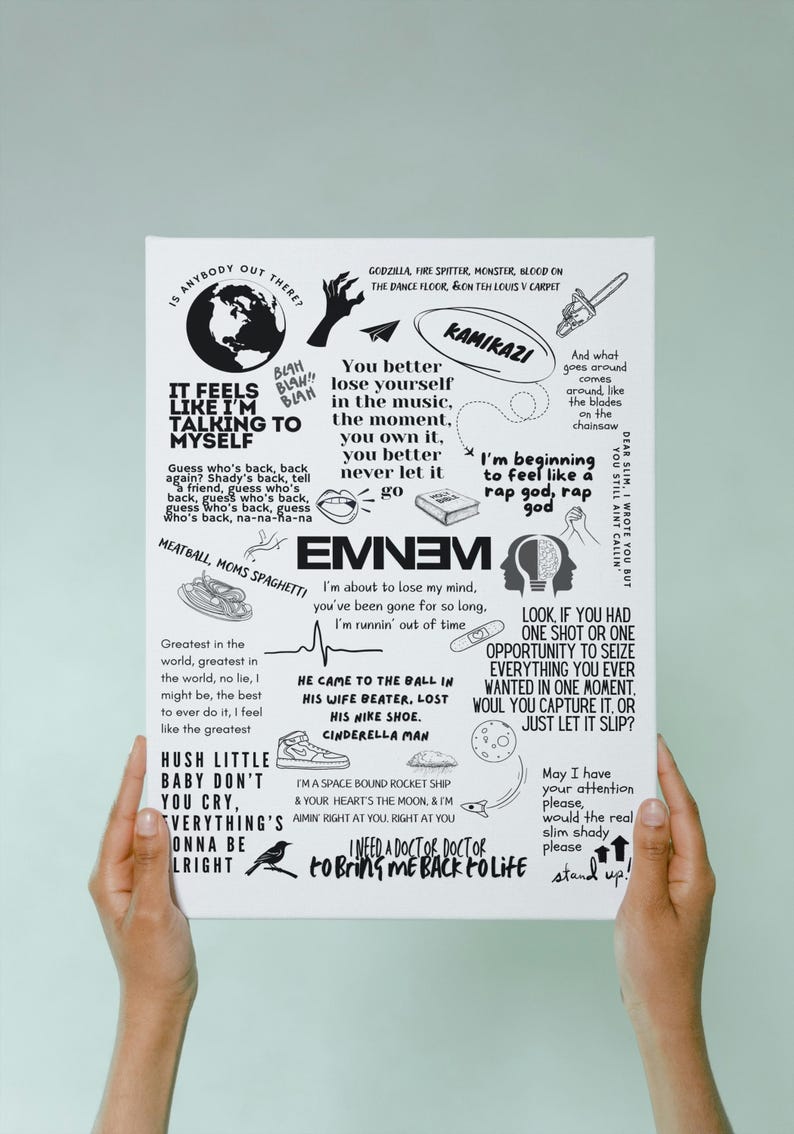 Eminem Lyric Print, Typography, Music Art, Digital Download, Gift ...