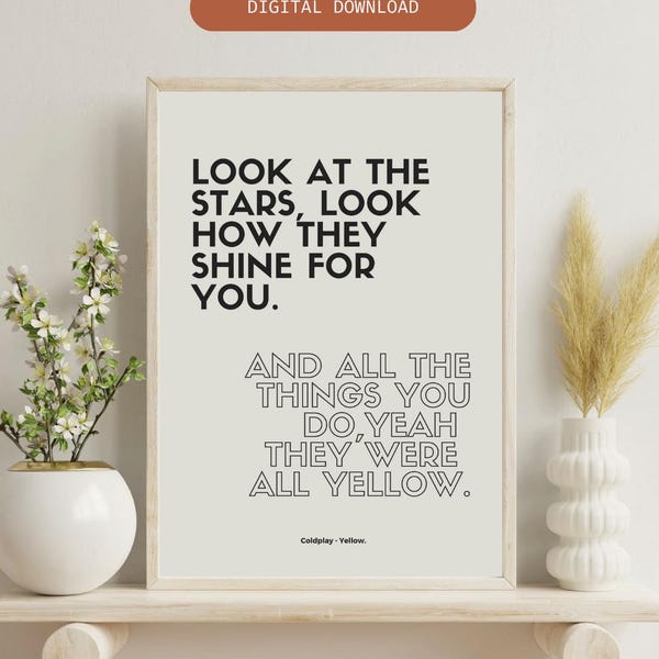 Coldplay Yellow - Etsy