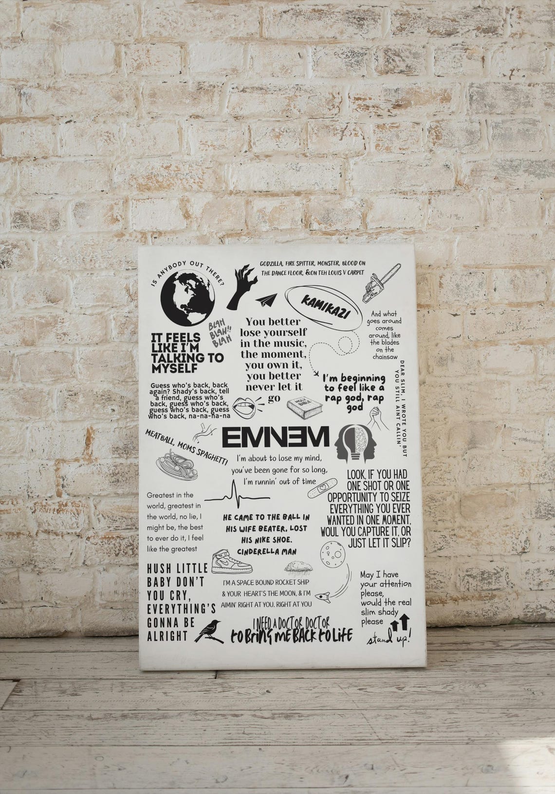 Eminem Lyric Print, Typography, Music Art, Digital Download, Gift ...