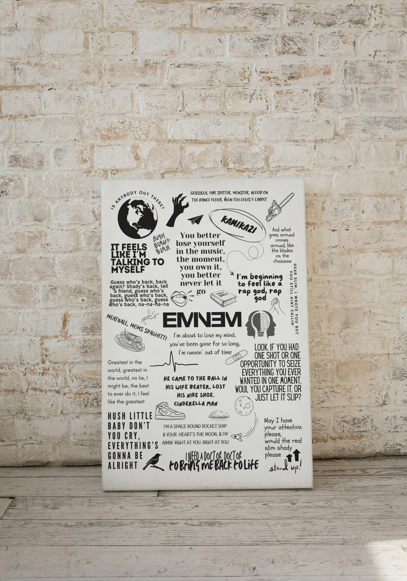 Eminem Lyric Print, Typography, Music Art, Digital Download, Gift ...