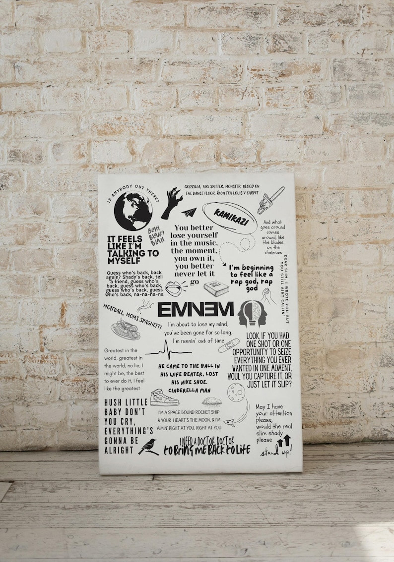 Eminem Lyric Print, Typography, Music Art, Digital Download, Gift ...
