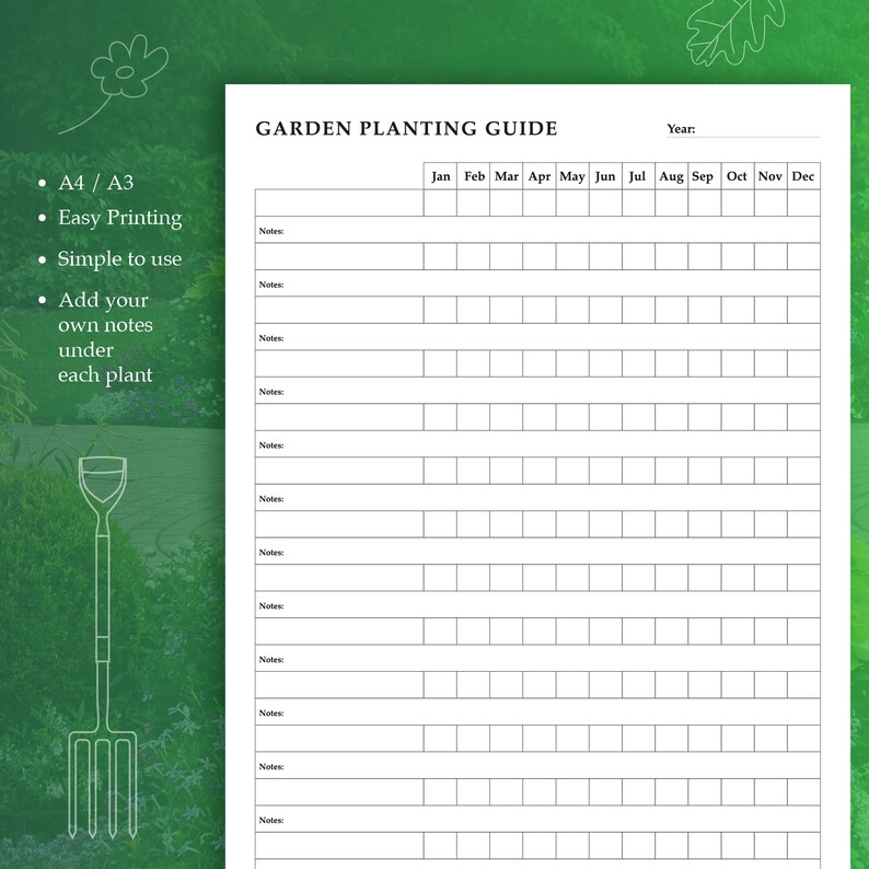 Printable A4 Garden Planting Planner / Instant Download / Planting ...