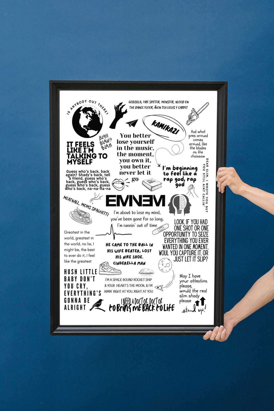 Eminem Lyric Print, Typography, Music Art, Digital Download, Gift ...