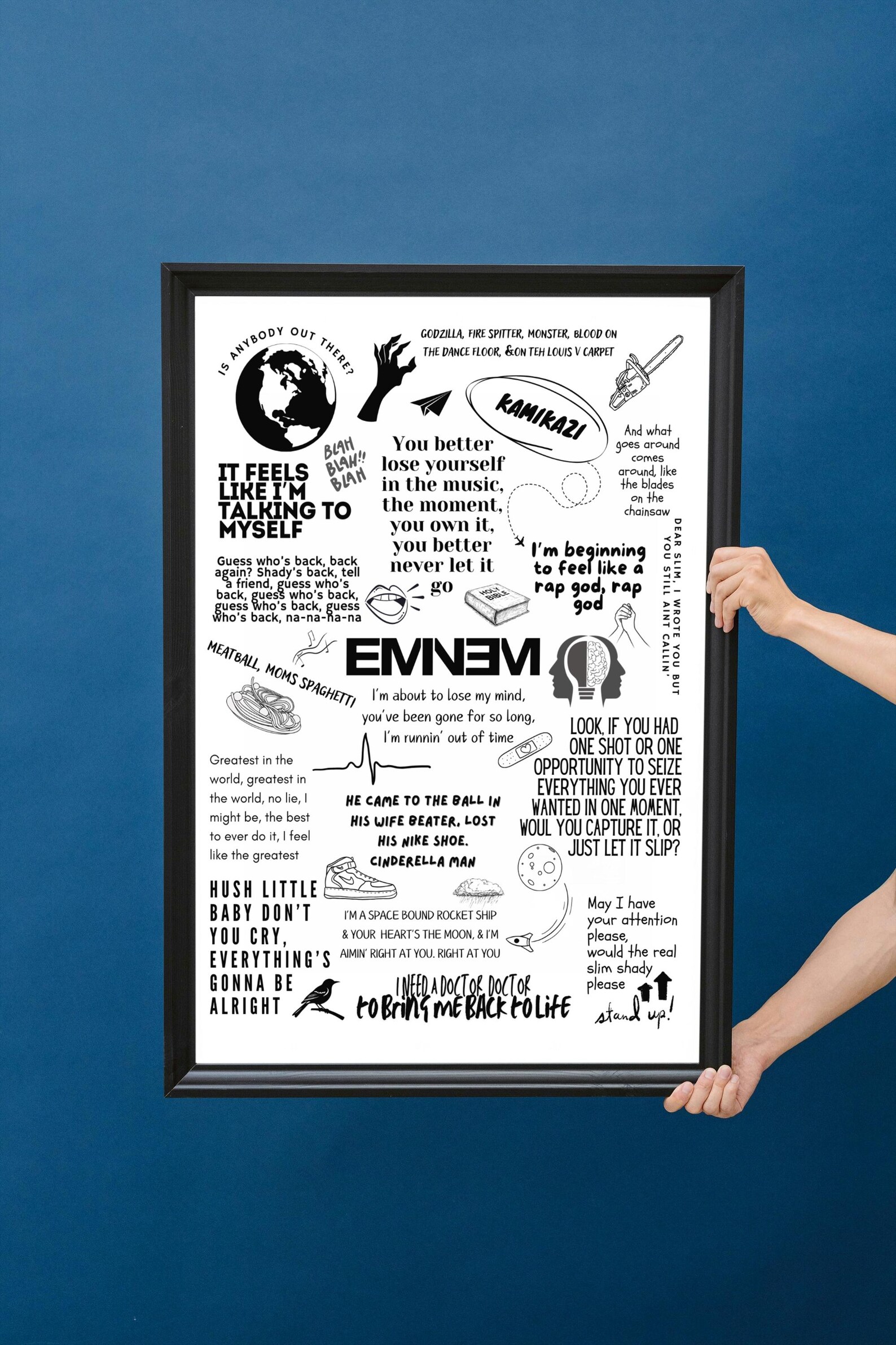 Eminem Lyric Print, Typography, Music Art, Digital Download, Gift ...