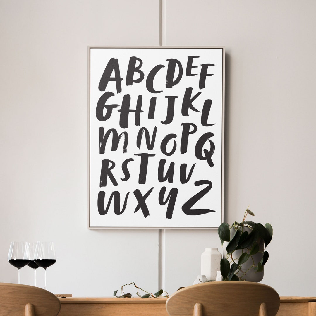 Printable A to Z Digital Download Art Print - Black, Children's ...