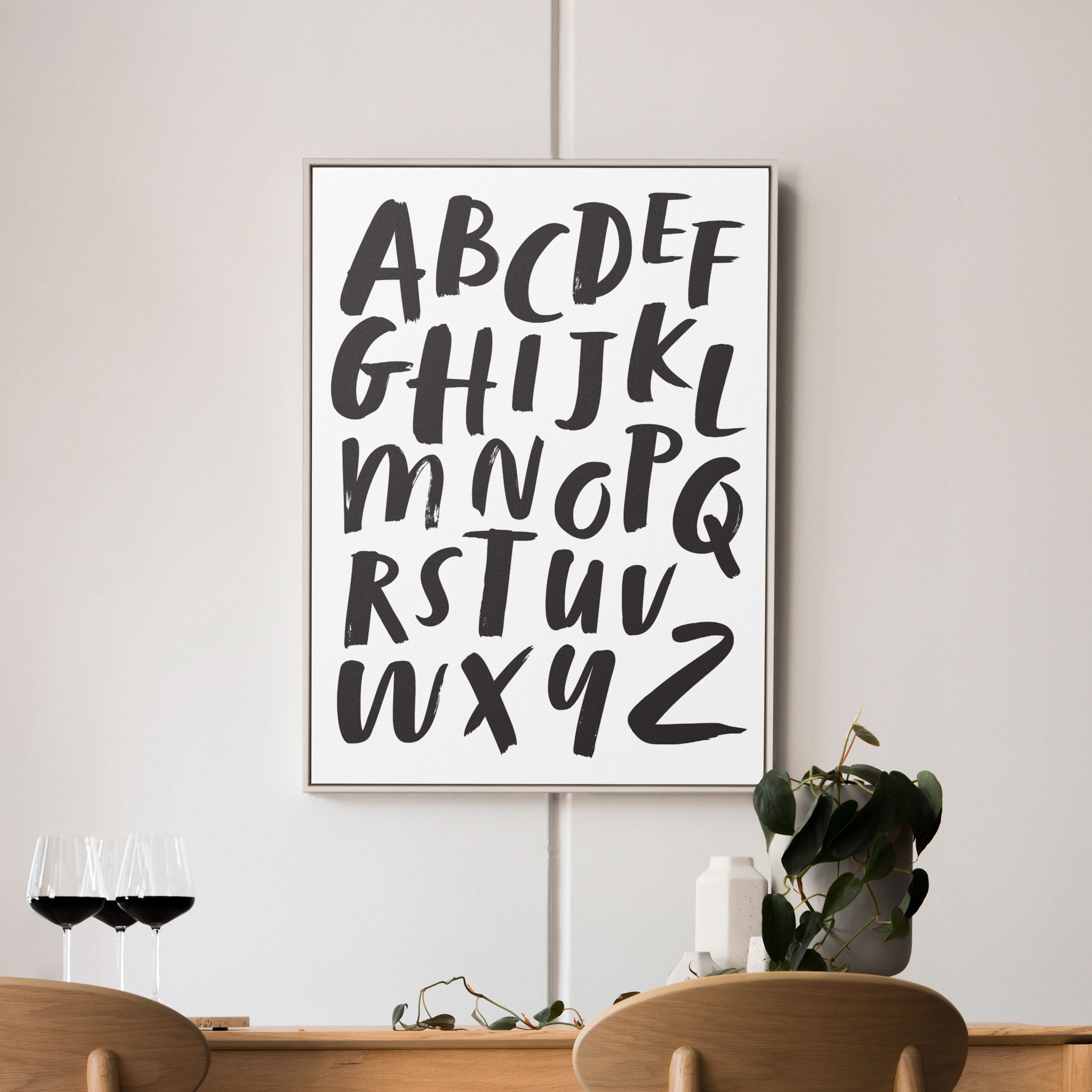 Printable A to Z Digital Download Art Print - Black, Children's ...