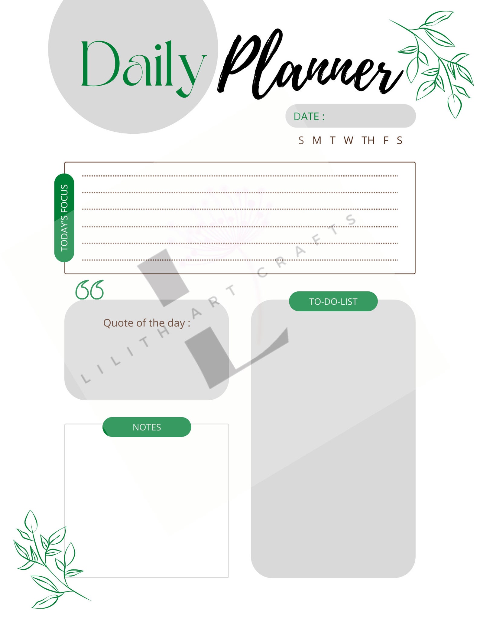 Digital Printable Minimalist Daily Planner Downloadable - Etsy