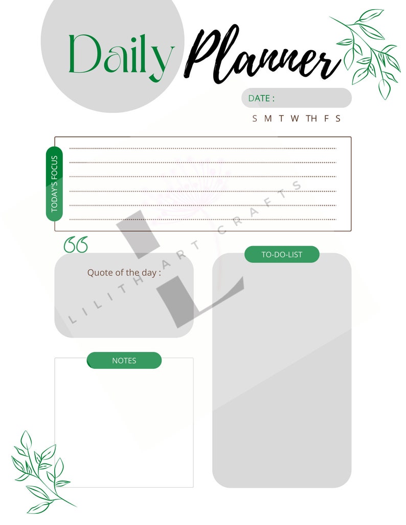 Digital Printable Minimalist Daily Planner Downloadable - Etsy