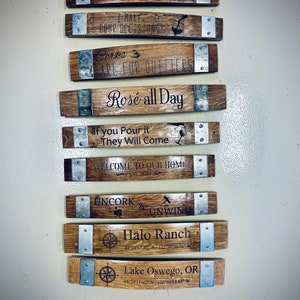 Custom Laser Engraved Wine Barrel Stave Sign - Etsy