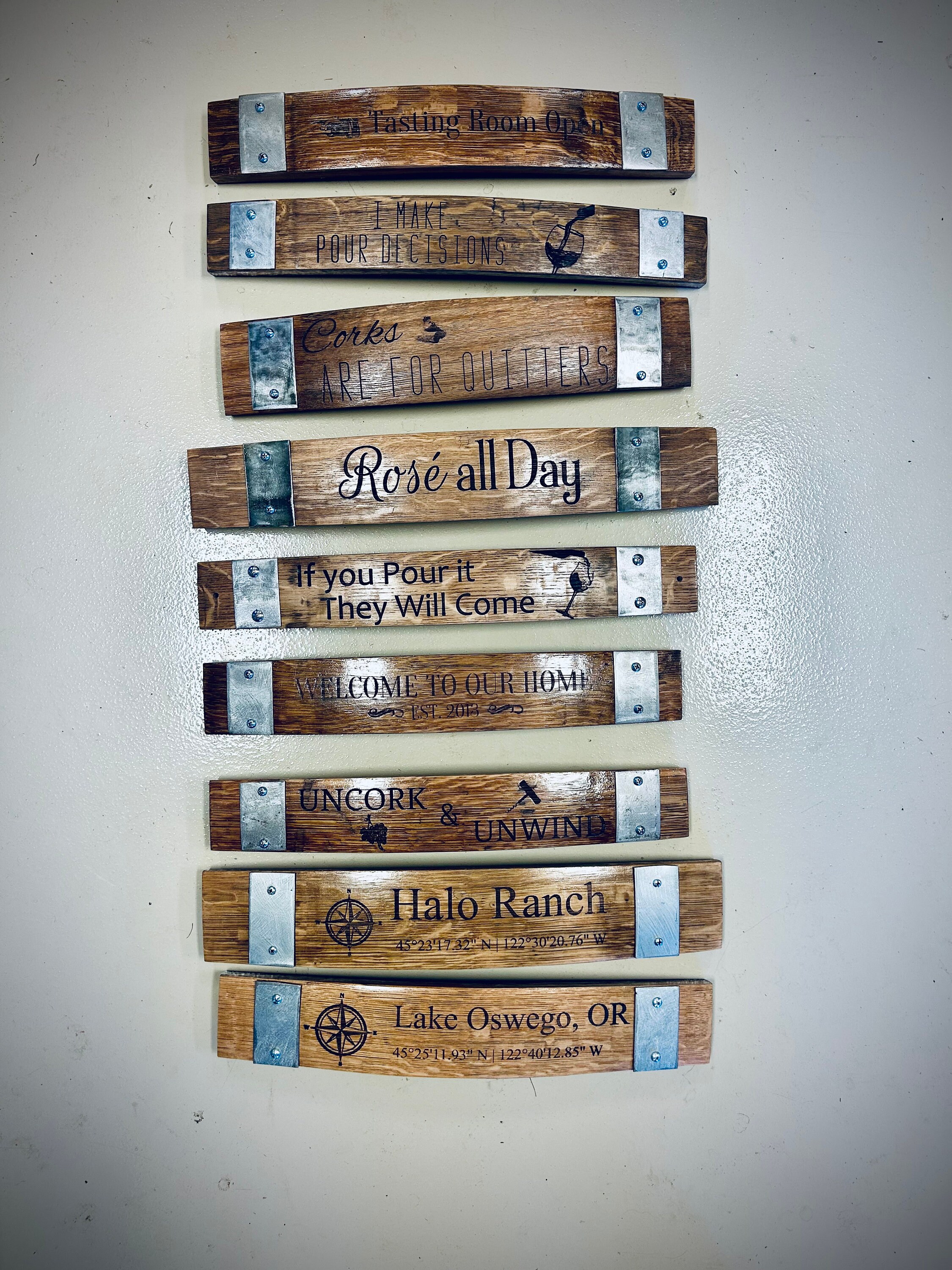Custom Laser Engraved Wine Barrel Stave Sign - Etsy