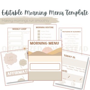 Morning Menu Template - Etsy