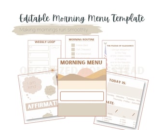 Morning Menu Template - Etsy