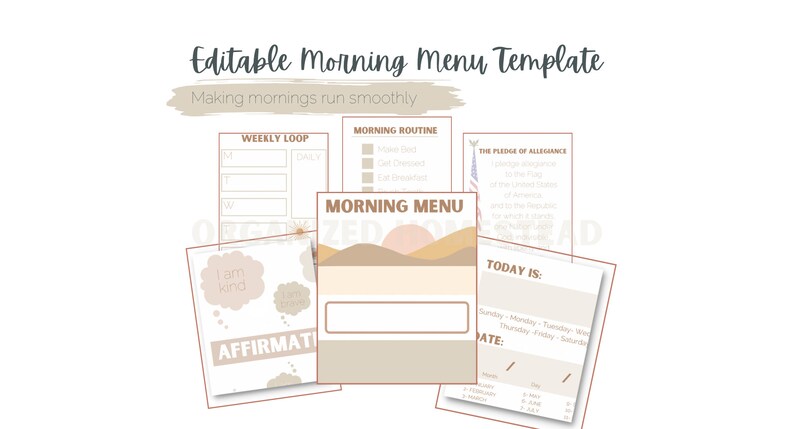 Morning Menu Template - Etsy