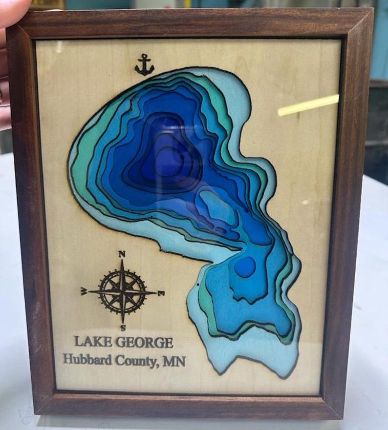 Made-to-order Laser Cut Lake Map - Etsy
