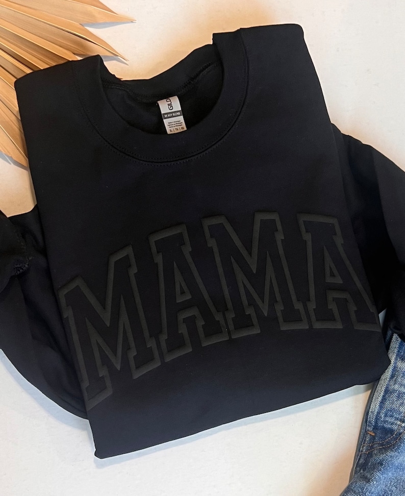 Mama Sweatshirt, Mom Gift, Black Mama Sweatshirt, Black on Black ...