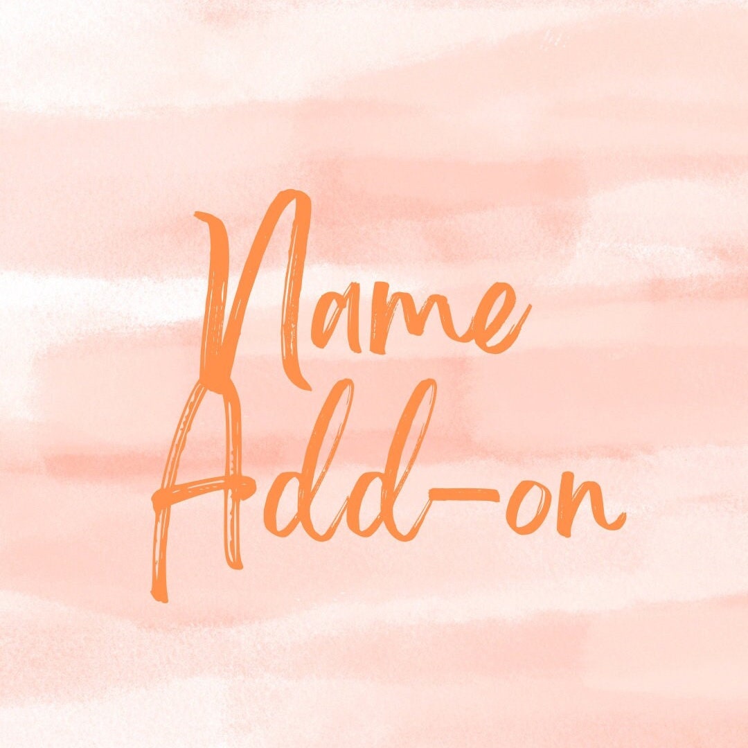 Name Add-on to Back With Number - Etsy