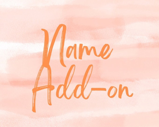 Name Add-on to Back With Number - Etsy