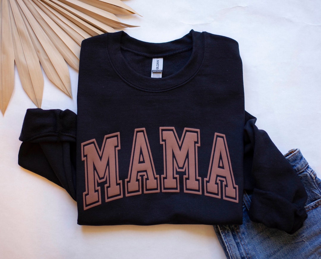 Mama Sweatshirt, Mom Gift, Black Mama Sweatshirt, Brown on Black ...