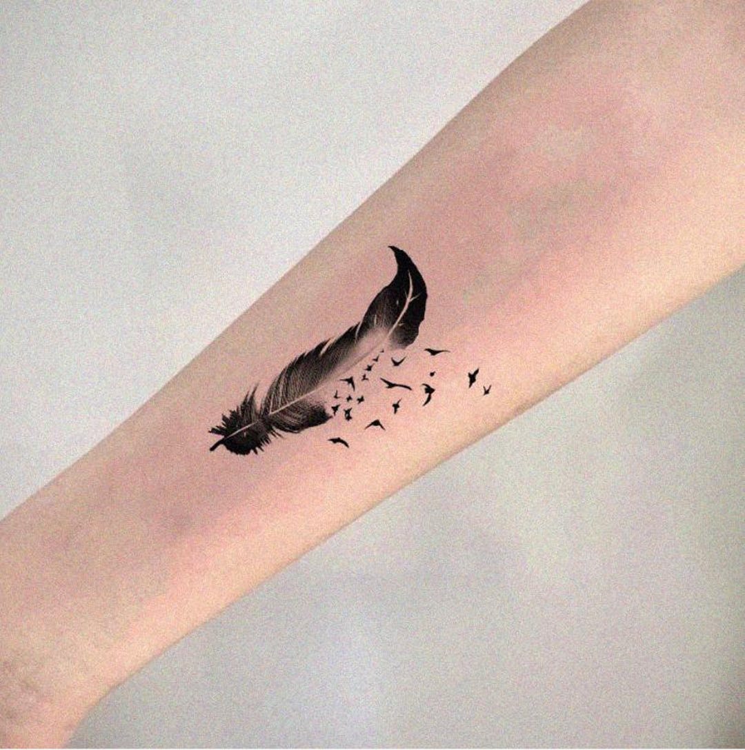 Semi Permanent Tattoo | Fading Feather | Last up to 2 Weeks | Vegan ...