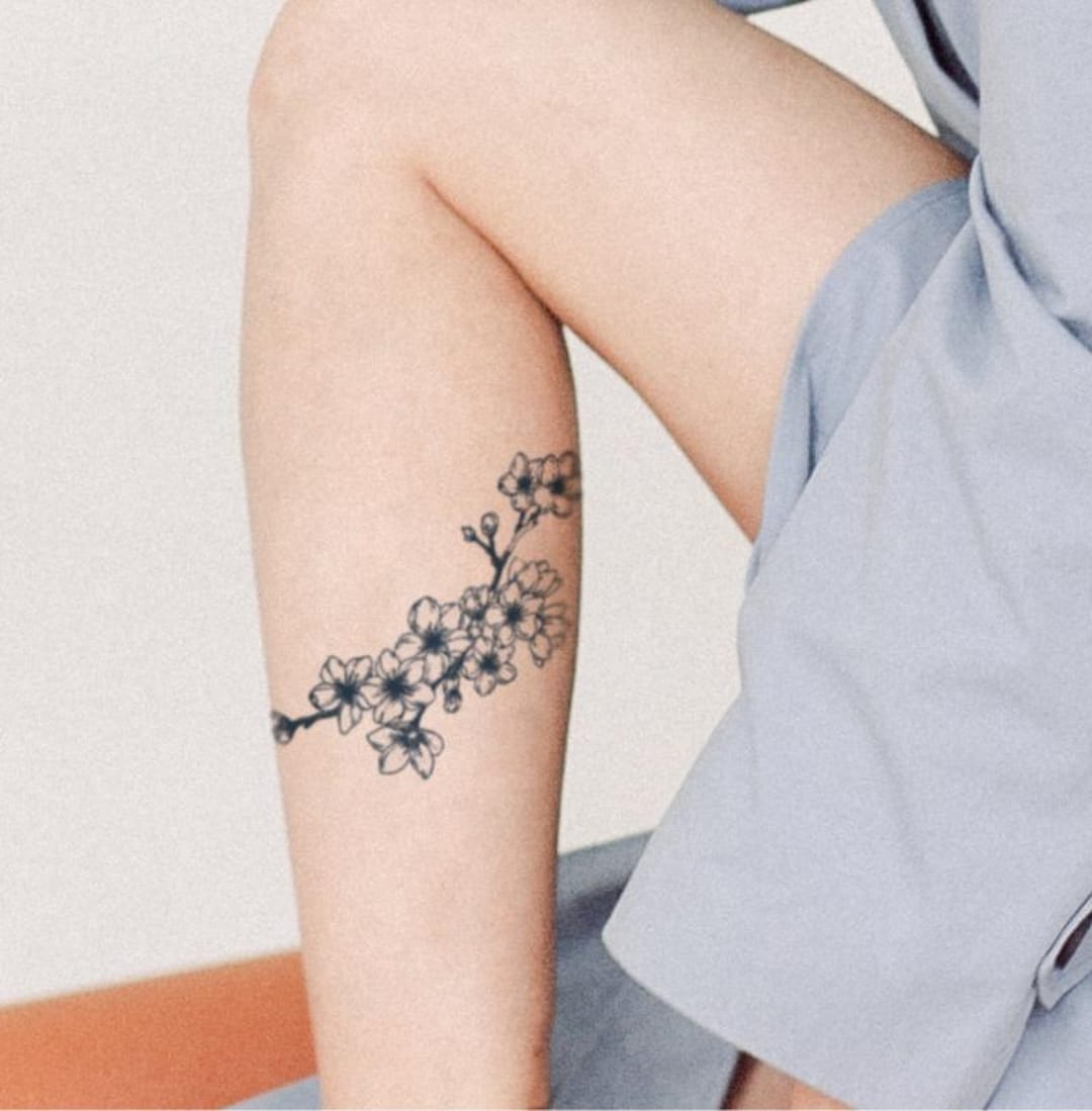 Large Floral Semi Permanent 2 Week Tattoo: Waterproof Vegan Halal - Etsy