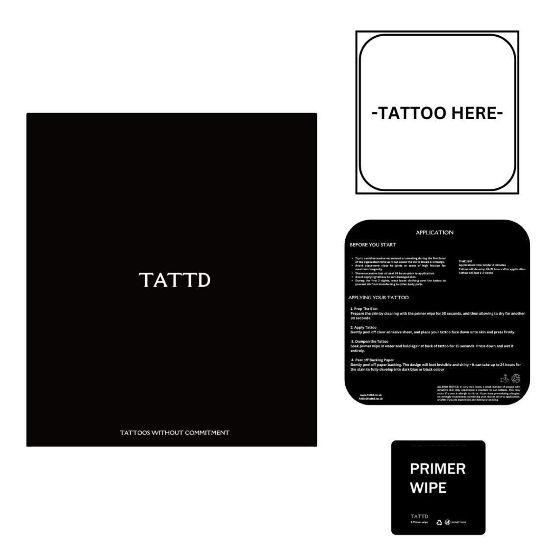 Semi Permanent Organic Tattoo Hand Rose Last up to 2 Weeks Vegan ...