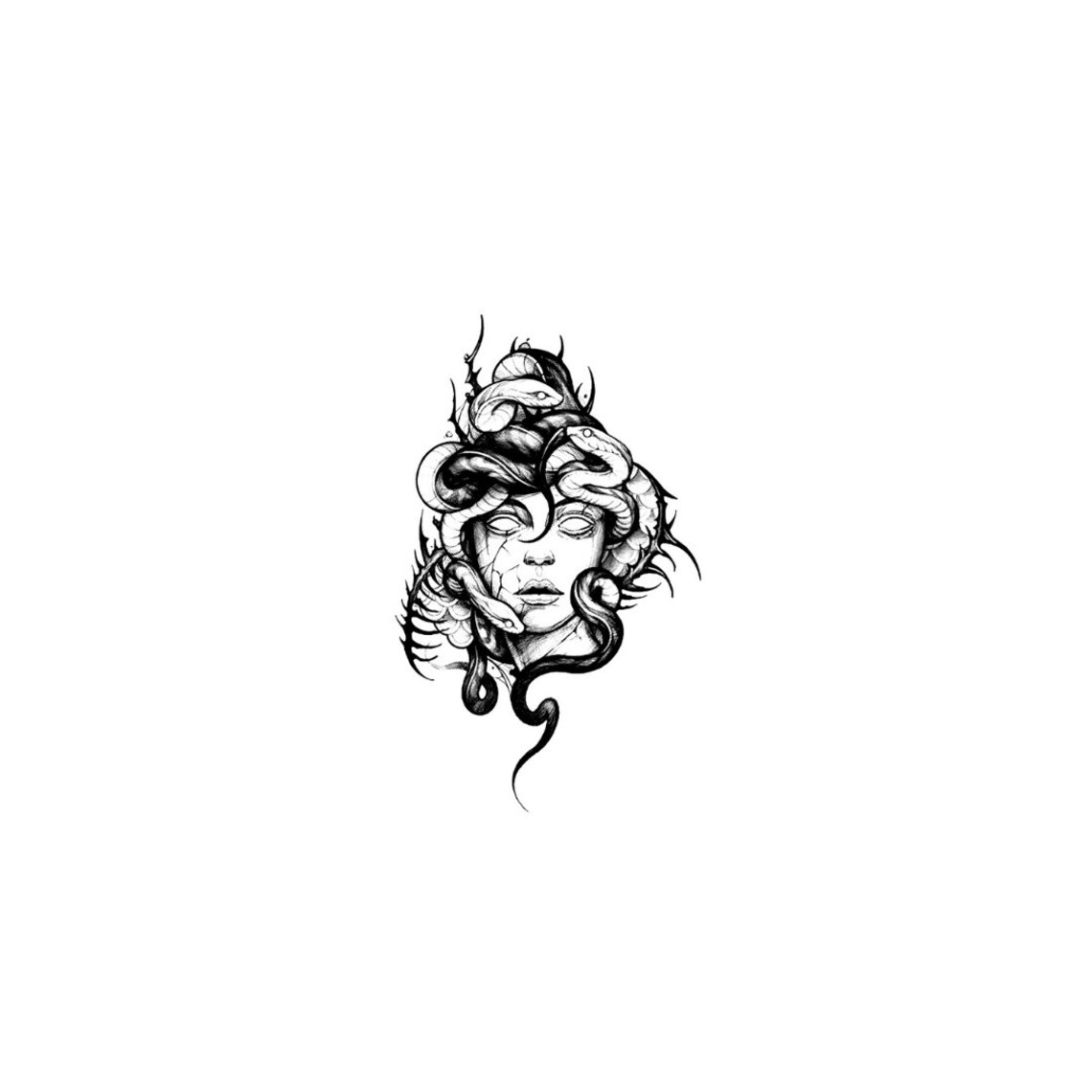 Semi Permanent Tattoo MEDUSA Last up to 2 Weeks Vegan Friendly Gift ...