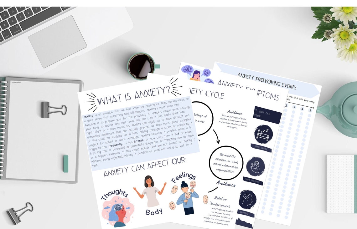 Anxiety Workbook Anxiety Worksheets Therapy Resources - Etsy