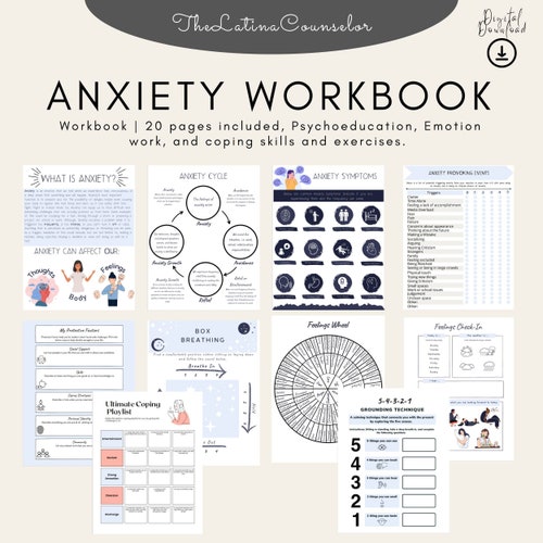 Anxiety Workbook Anxiety Worksheets Therapy Resources - Etsy