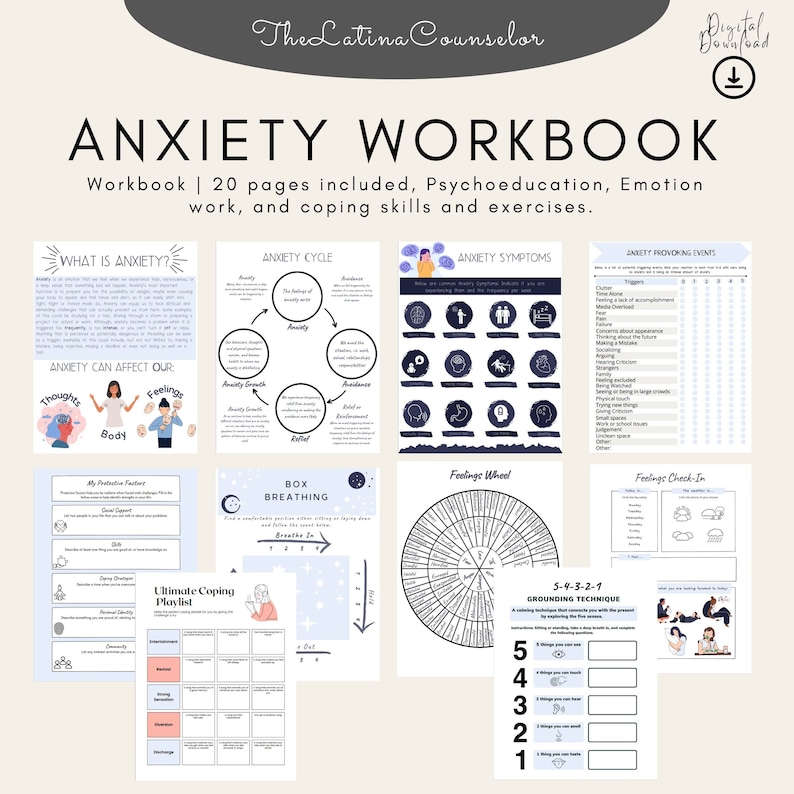 Anxiety Workbook, Anxiety Worksheets, Therapy Resources, Therapist ...