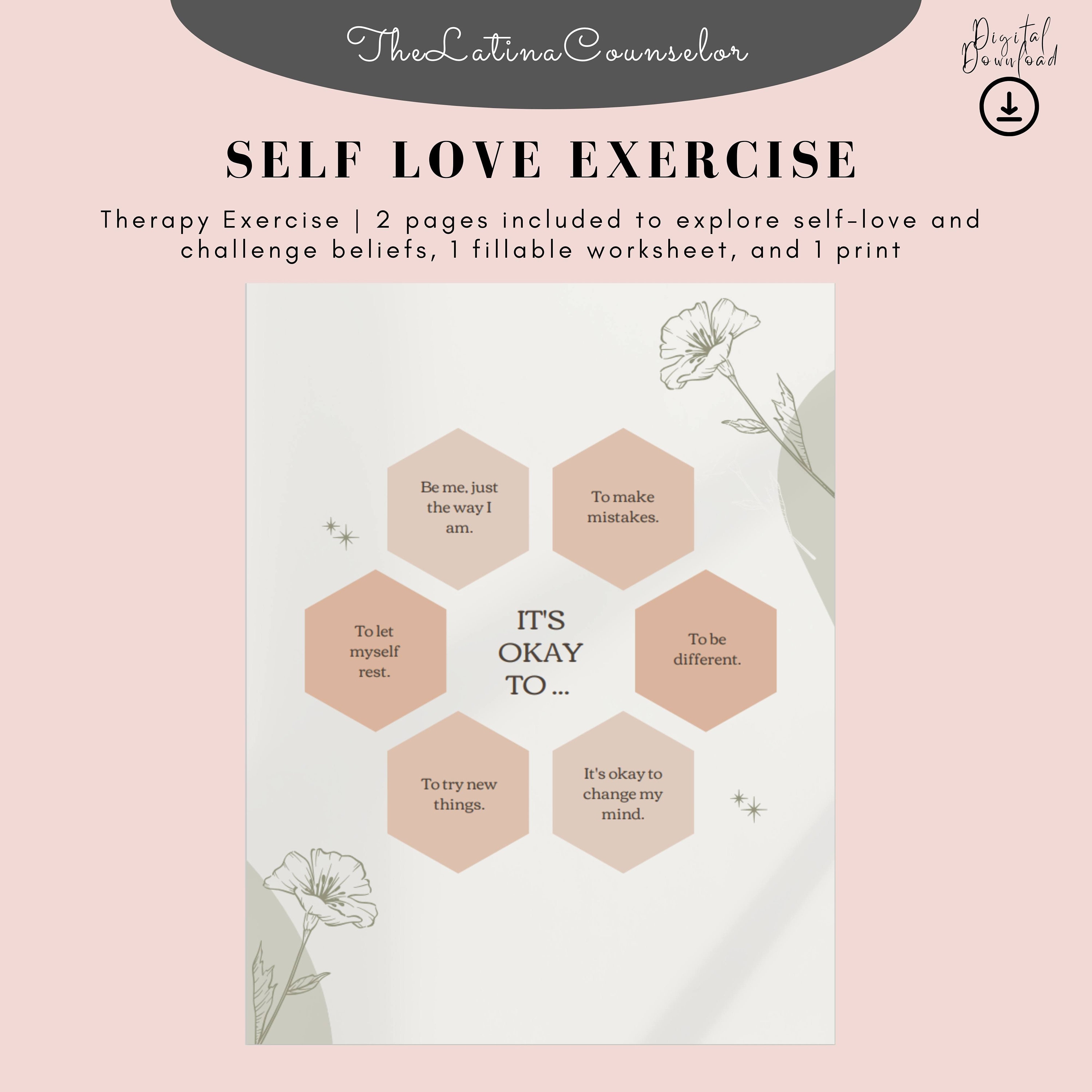 Self-love Exercise, Self-care, Self-esteem, Anxiety, Depression, Trauma ...