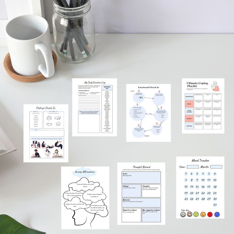 Anxiety Workbook Anxiety Worksheets Therapy Resources - Etsy