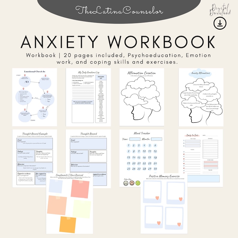 Anxiety Workbook, Anxiety Worksheets, Therapy Resources, Therapist ...
