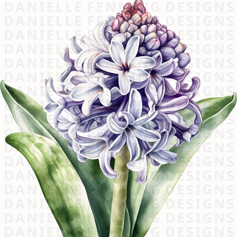 10 Watercolor Painted Easter Flowers, Iris, Hyacinth, Daffodil, Lily ...