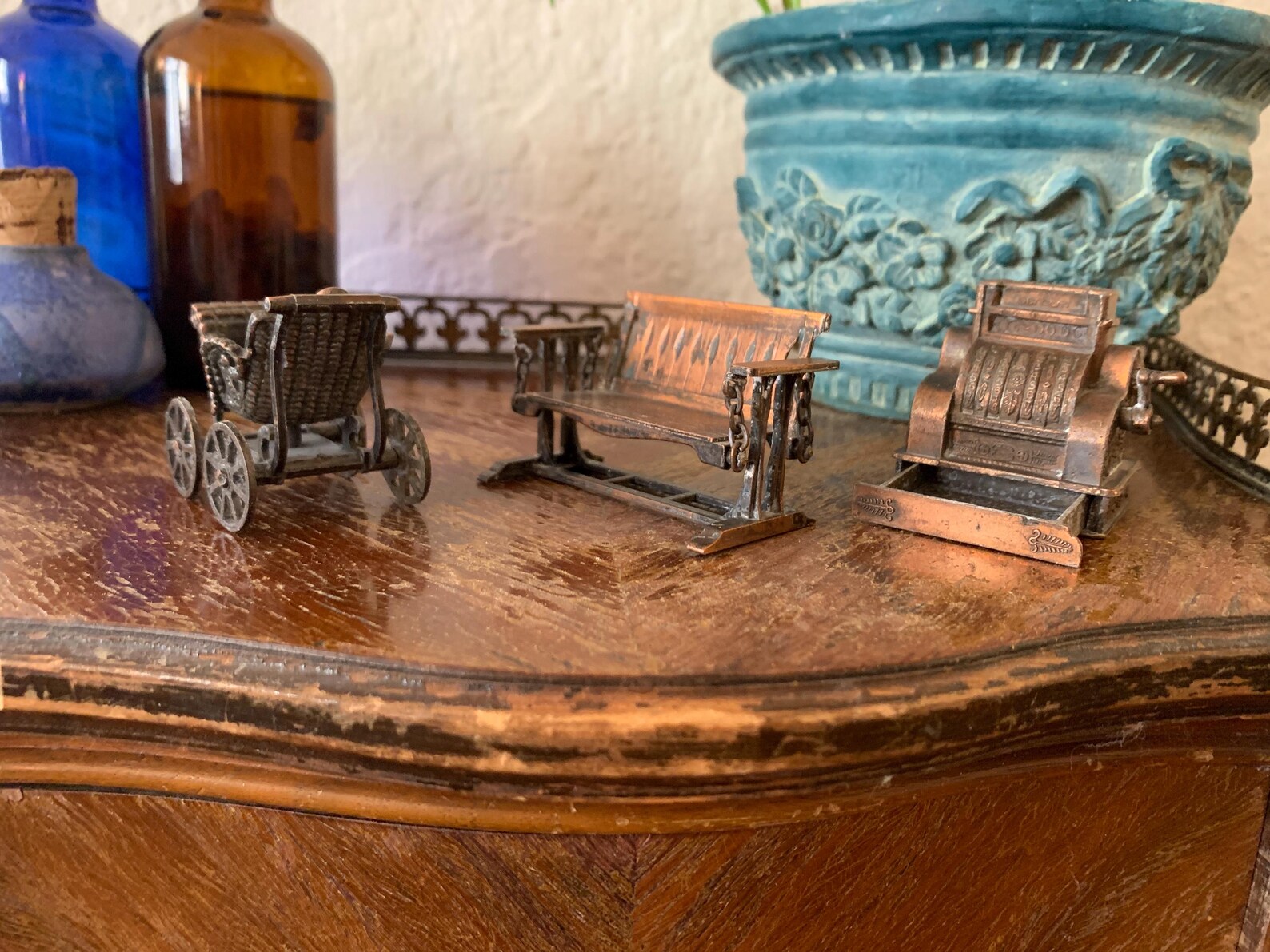 Vintage 1976 Durham Industries Set of 9 Metal Miniature Doll House ...