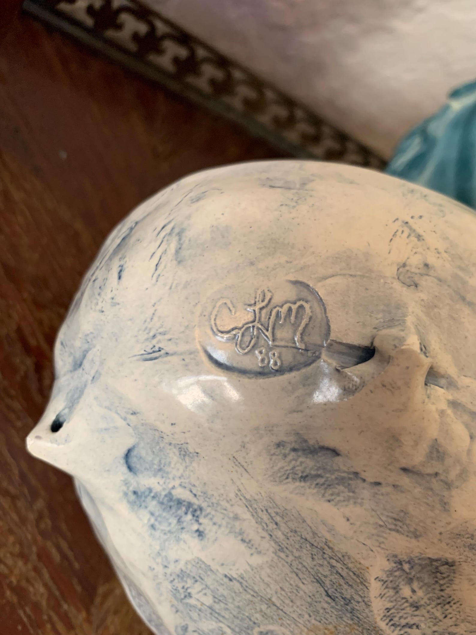 Vintage 1988 Salt Marsh Pottery Handpainted Pressed Flower Botanical ...