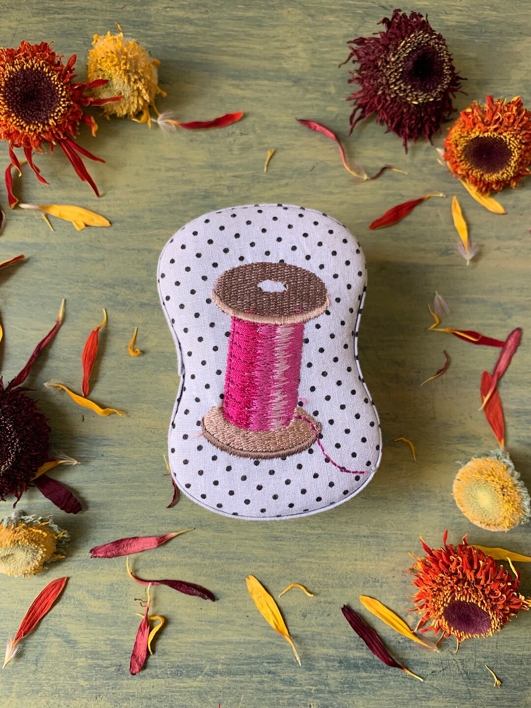 Black and White Polka Dot Thimble Embroidery Mini Sewing Kit Box - Etsy