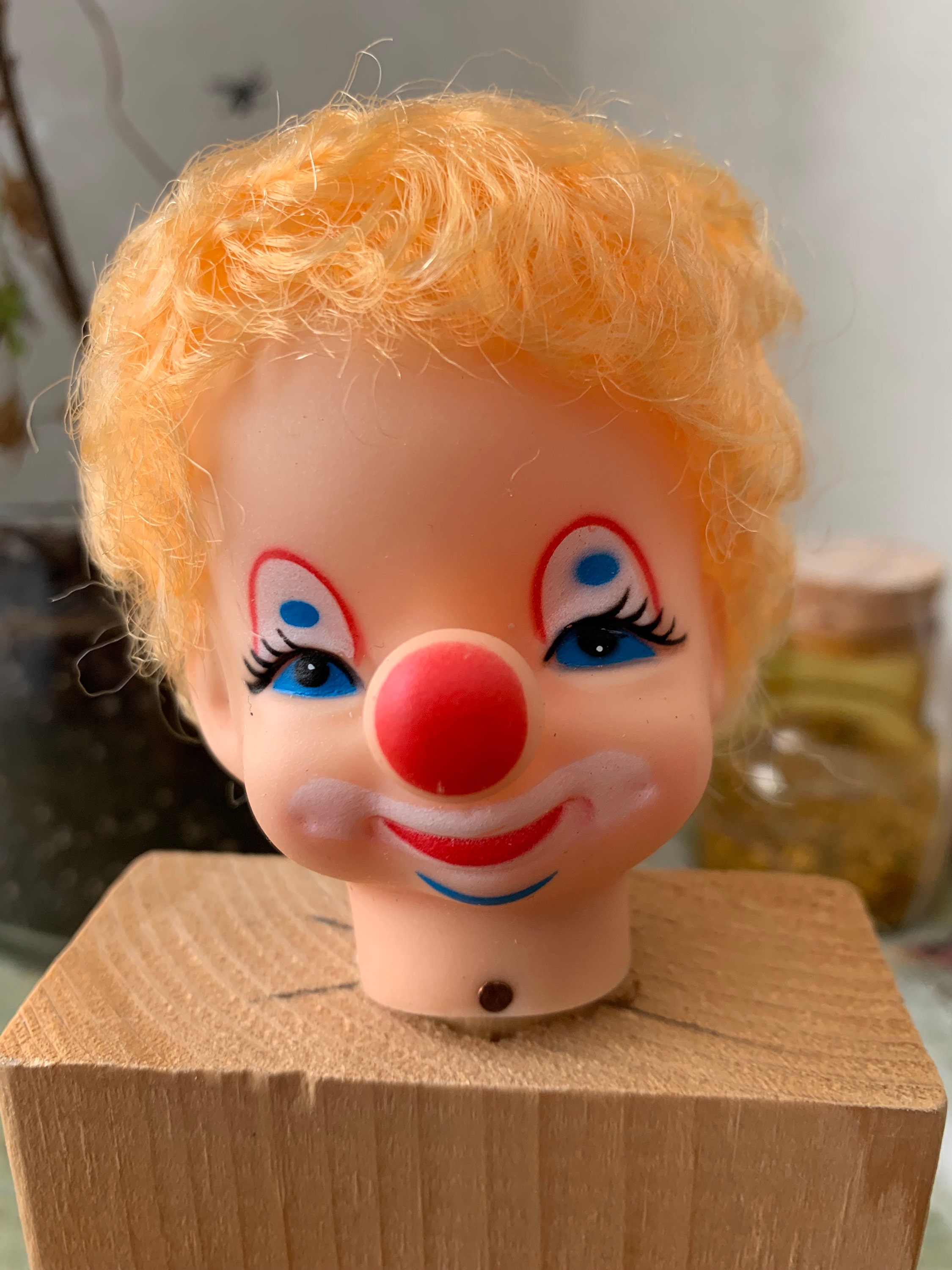 Doll Head Clown Face Makeup Statue Trophy Figurine Weird Decor - Etsy