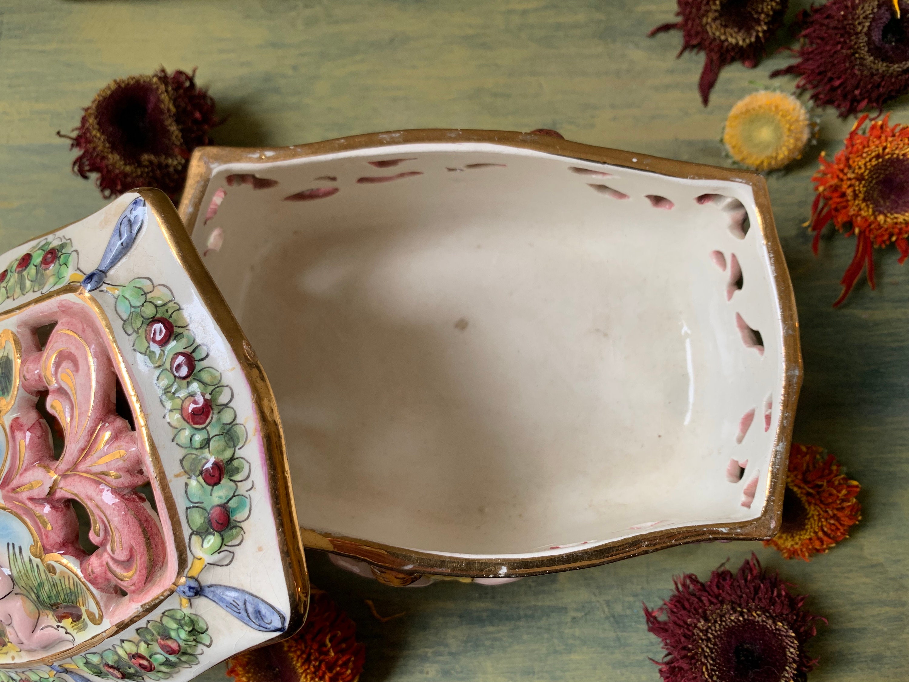 Rare Italian Capodimonte Porcelain Jewelry Casket Box - Etsy