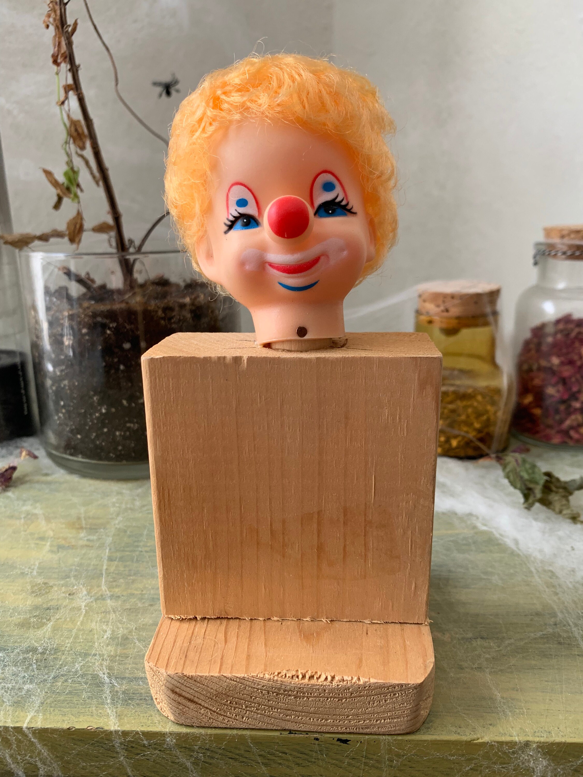 Doll Head Clown Face Makeup Statue Trophy Figurine Weird Decor - Etsy