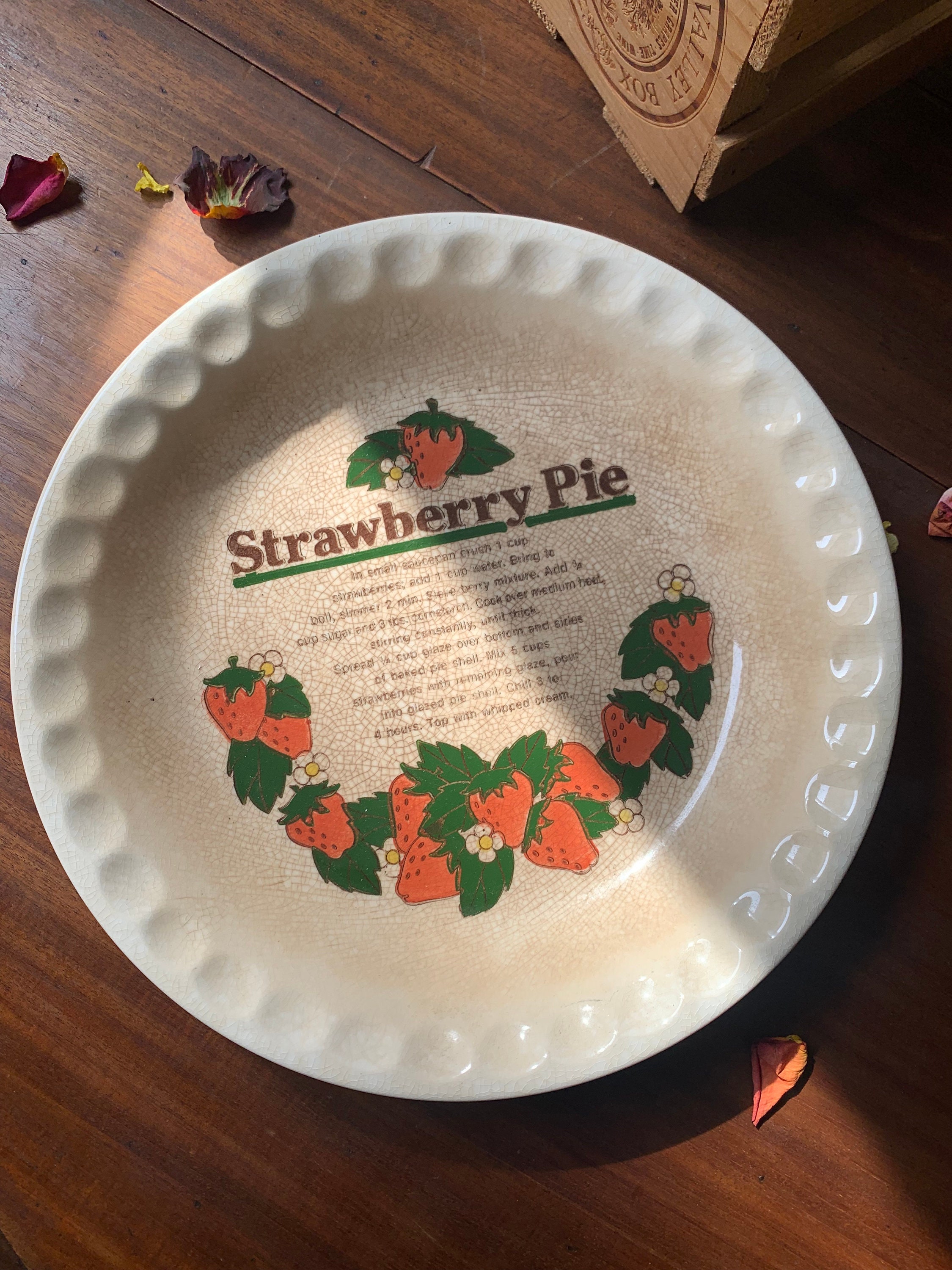 Vintage Ceramic Strawberry Pie Plate Recipe Dish - Etsy